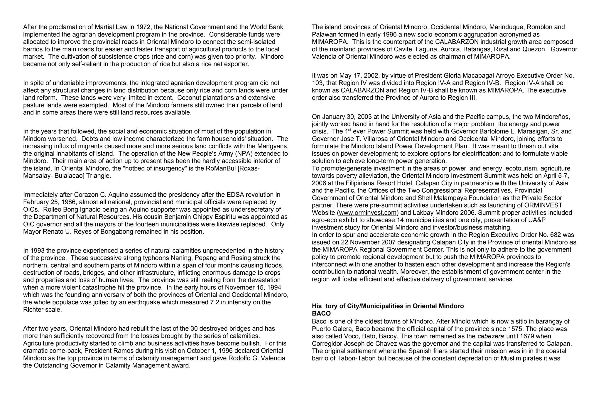 HISTORY-OF-MINDORO WITH COMPLETE HISTORY | DOCX