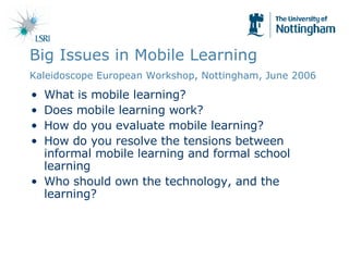 History Of Mobile Learning - mLearn 2007 doctoral consortium Oct 2007 | PPT