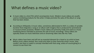 The history of music videos a level presentation | PPTX