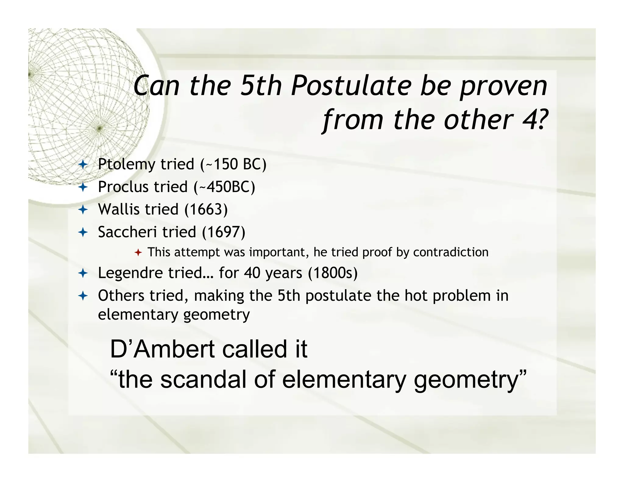 History Of Non Euclidean Geometry | PDF