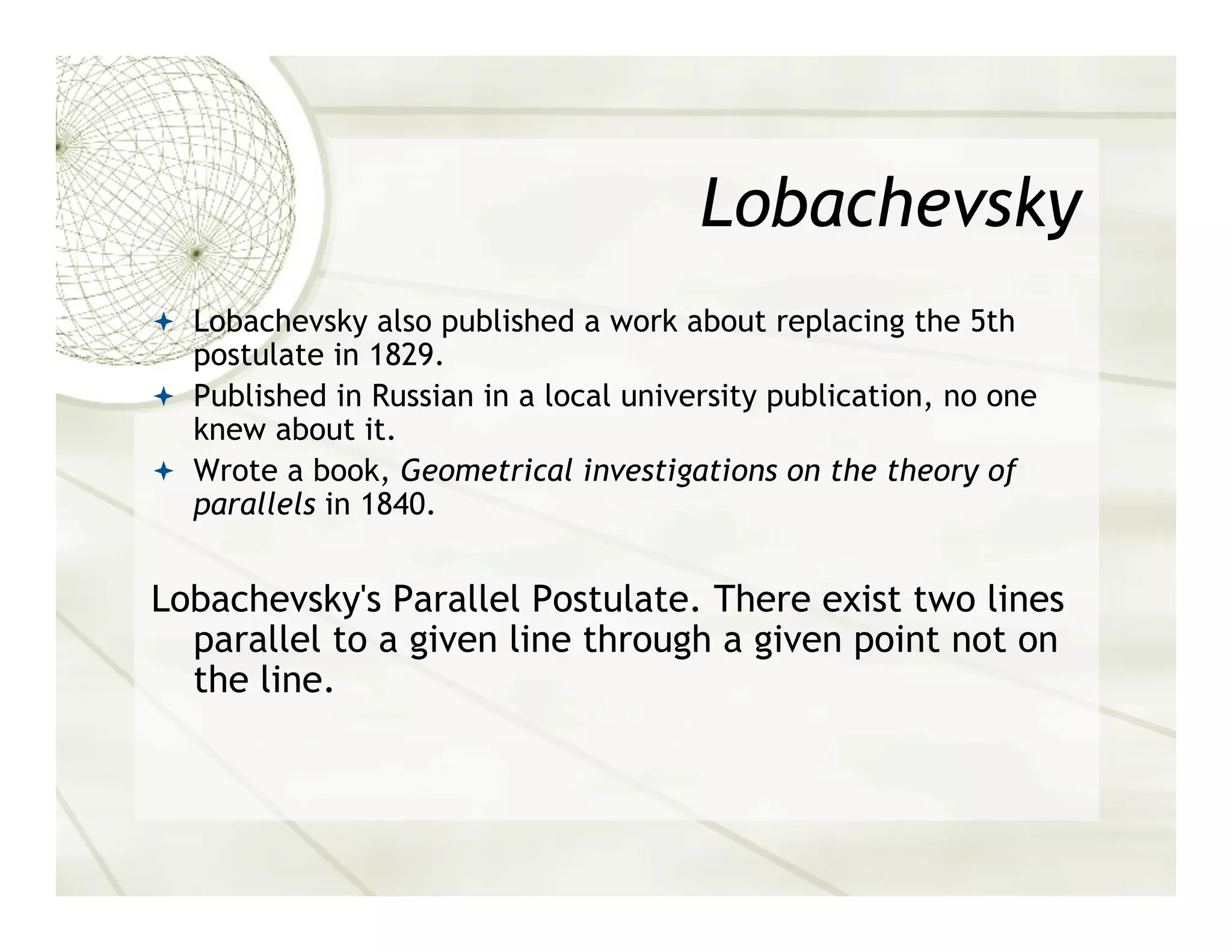 History Of Non Euclidean Geometry | PDF