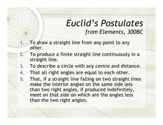 Euclid Geometry Postulates