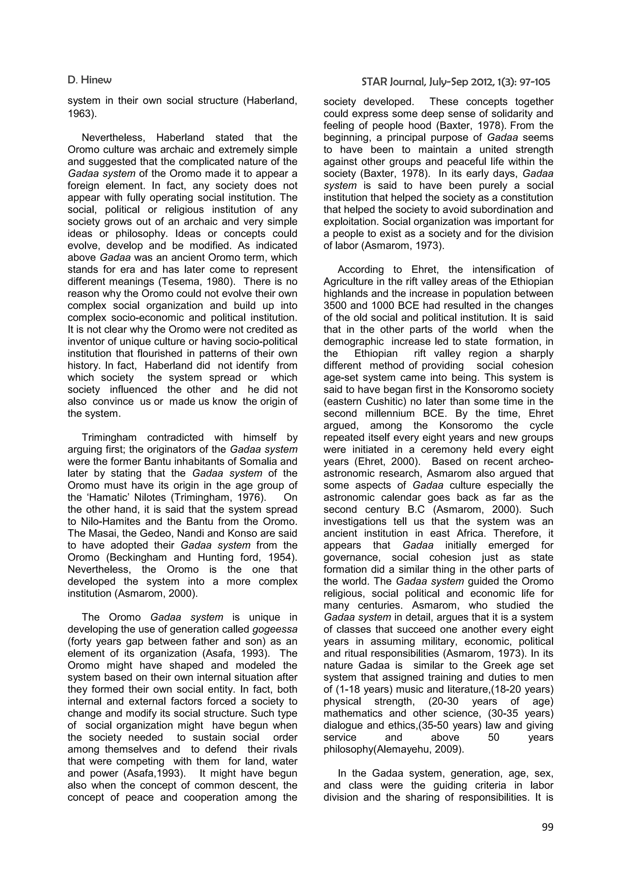 History of-oromo-social-organization-gadaa-grades-based-roles | PDF