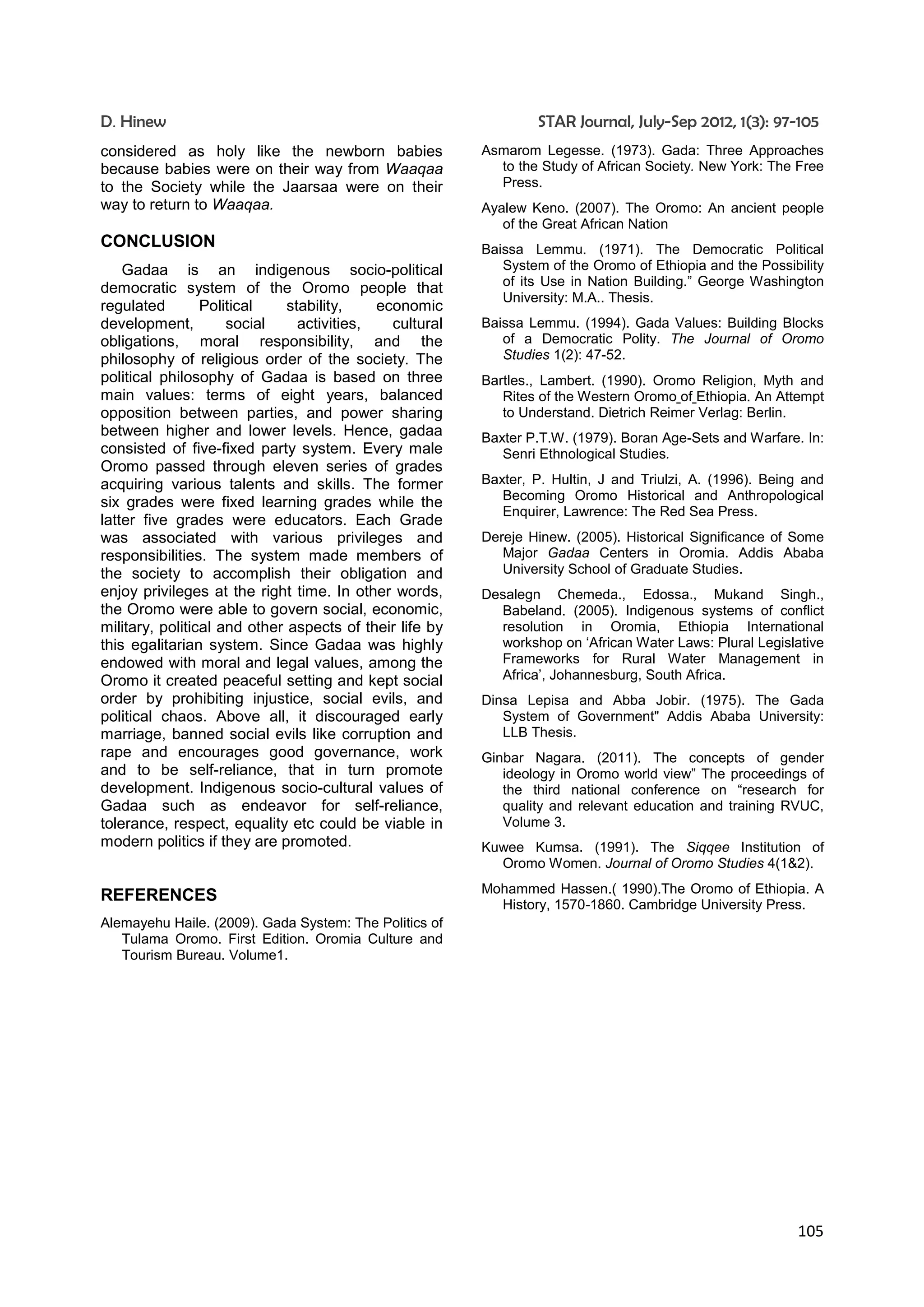 History of-oromo-social-organization-gadaa-grades-based-roles | PDF