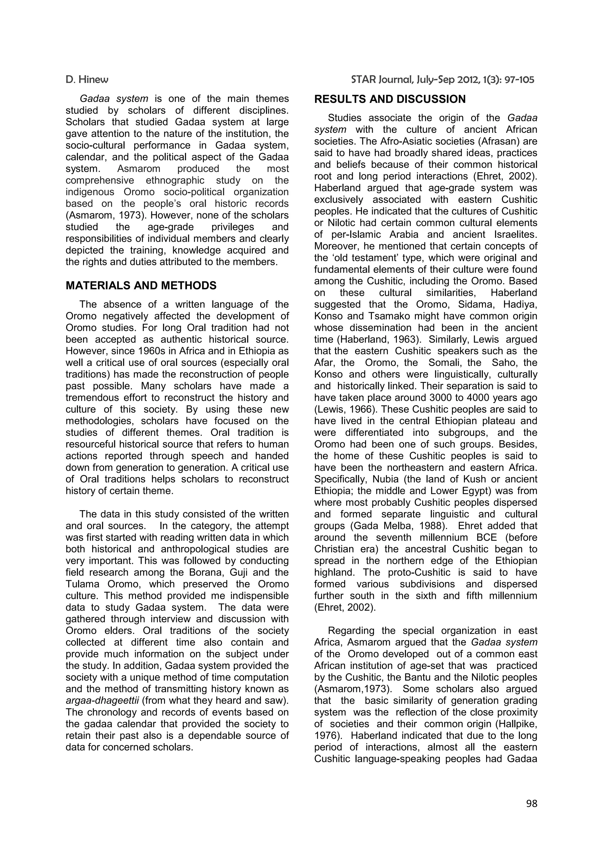 History of-oromo-social-organization-gadaa-grades-based-roles | PDF