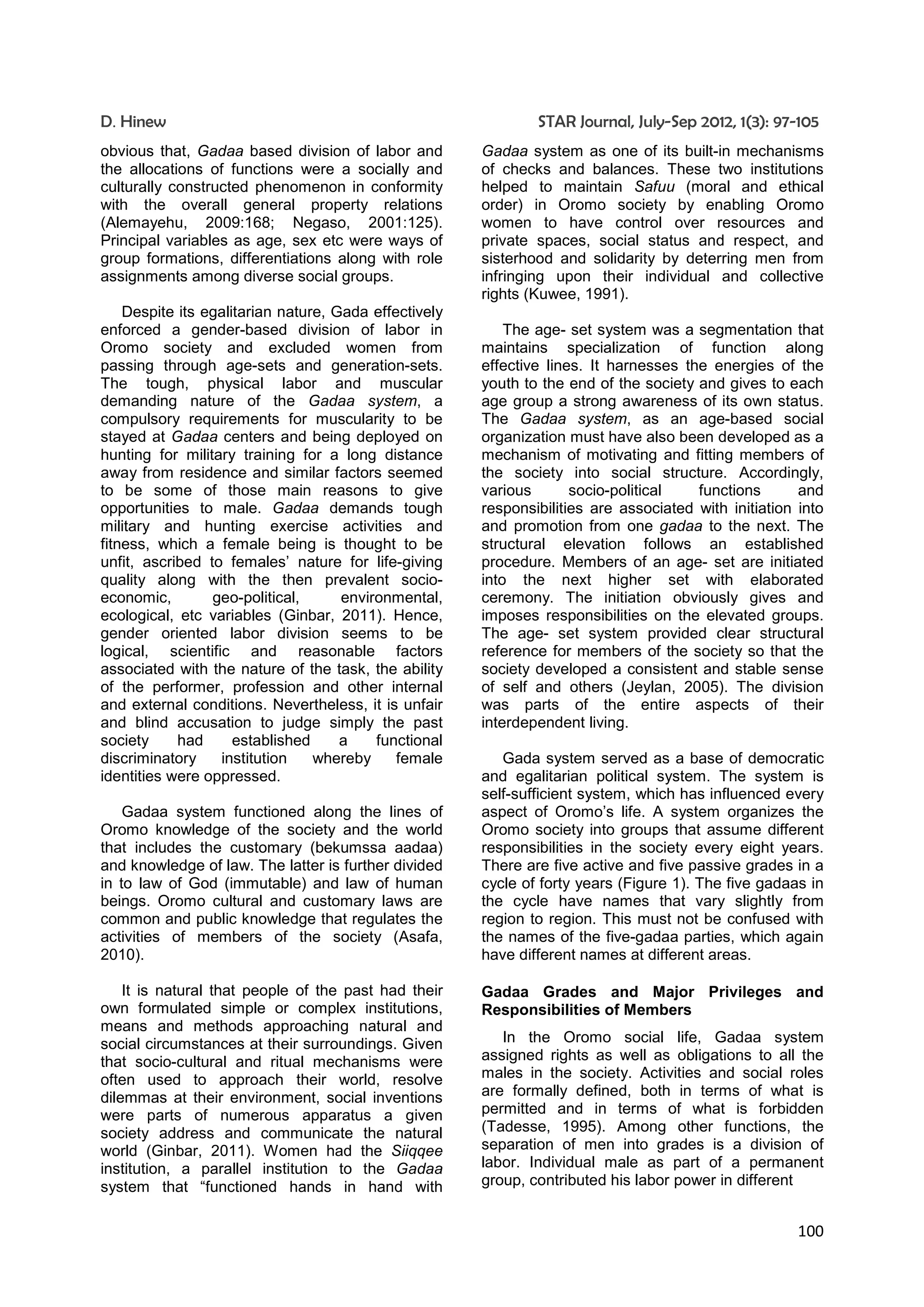 History of-oromo-social-organization-gadaa-grades-based-roles | PDF