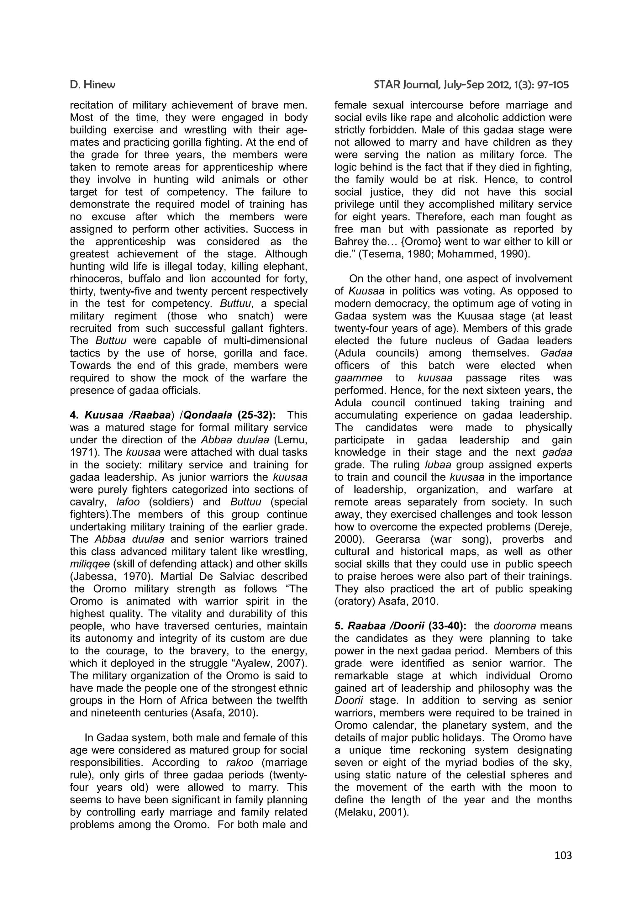 History of-oromo-social-organization-gadaa-grades-based-roles | PDF