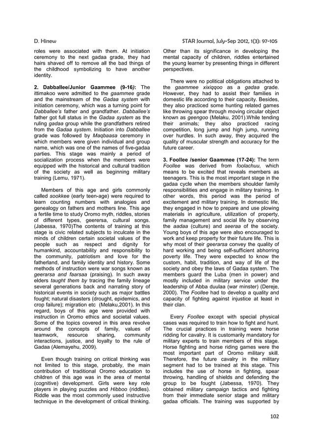 History of-oromo-social-organization-gadaa-grades-based-roles | PDF