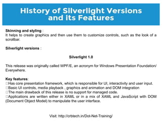 History of-silverlight-versions-and-its-features-CRB-Tech | PPTX