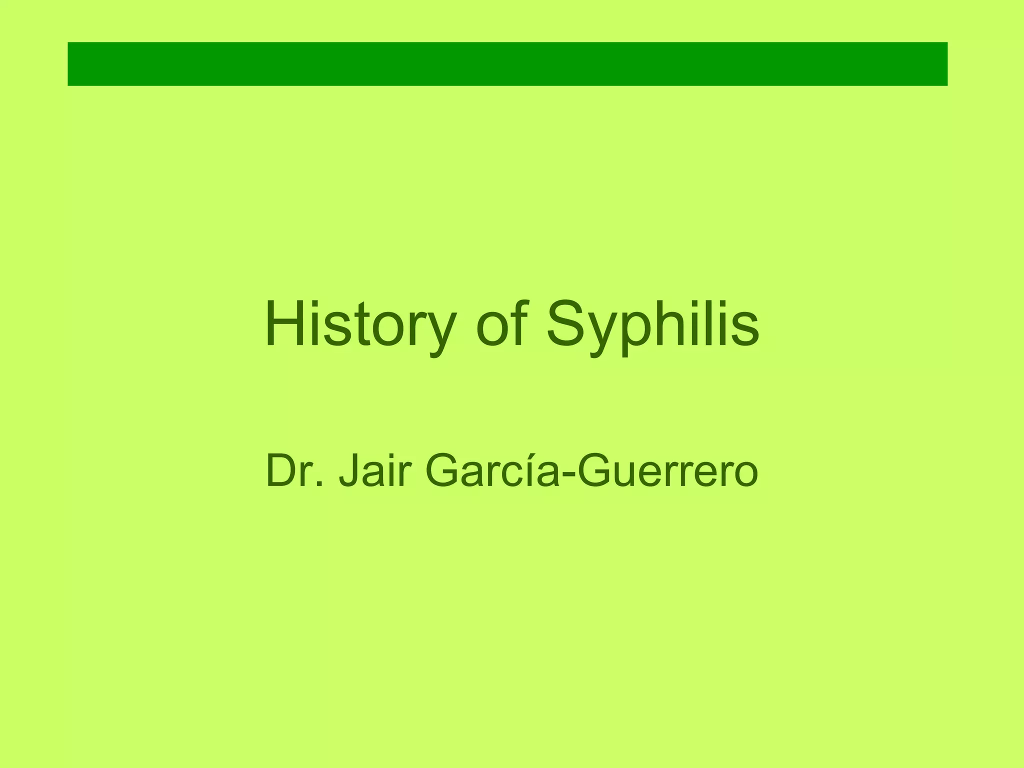 History of Syphilis | PPT
