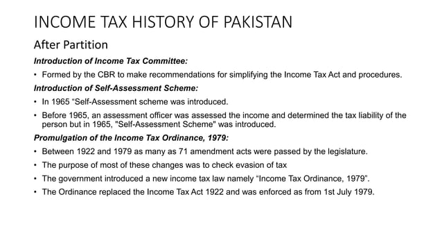 History Of Taxation in Pakistan and Income Tax Authorities | PPTX ...