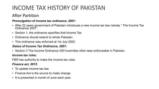 History Of Taxation in Pakistan and Income Tax Authorities | PPTX