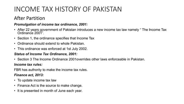 History Of Taxation in Pakistan and Income Tax Authorities | PPTX ...