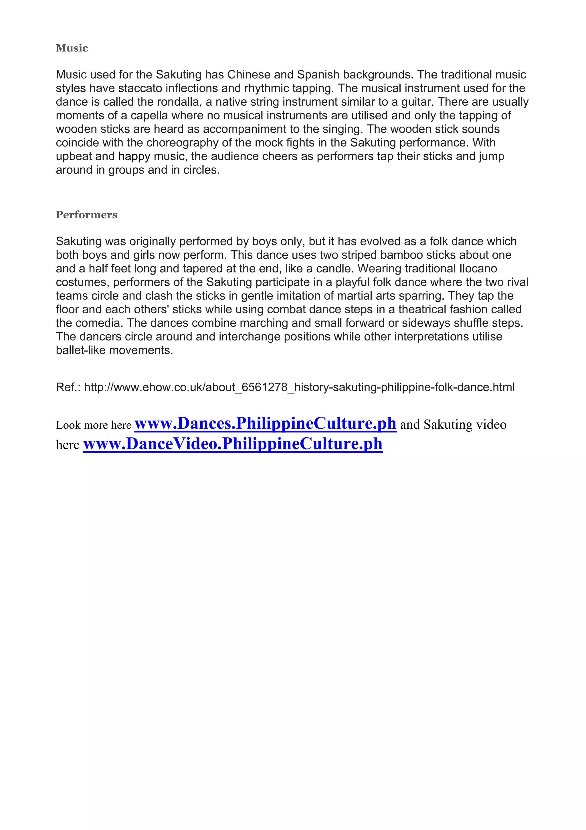 History of-the-sakuting-philippine-folk-dance | PDF