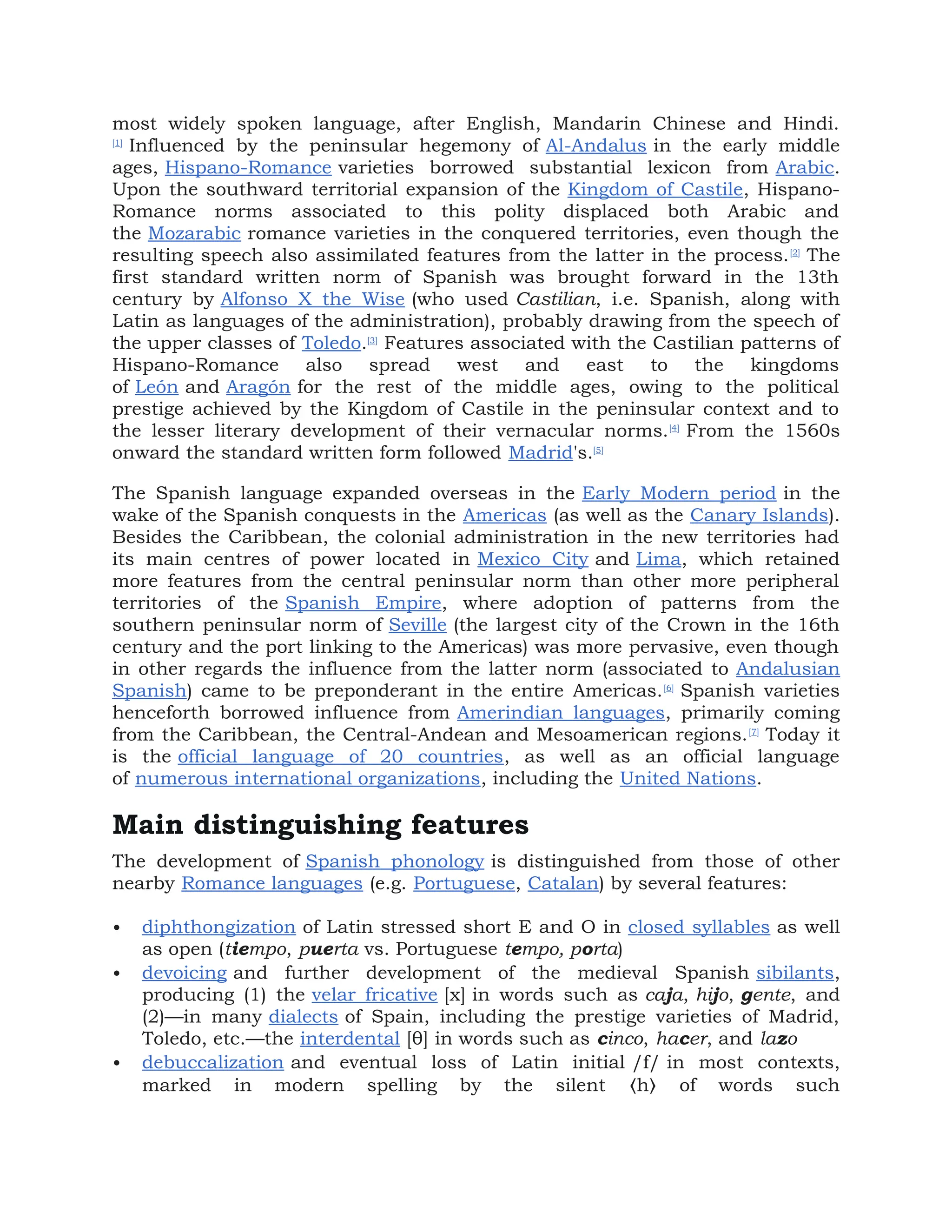 HISTORY of the Spanish language in the world | DOCX