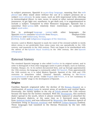 HISTORY of the Spanish language in the world | DOCX