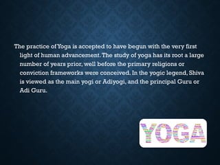 history of yoga by Army public school bhuj | PPTX