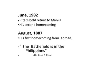 Chapter 21: Jose Rizal's Second Homecoming and La Liga Filipina | PDF