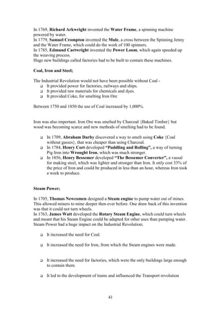 History Notes on the Industrial and Agricultural Revolutions | PDF