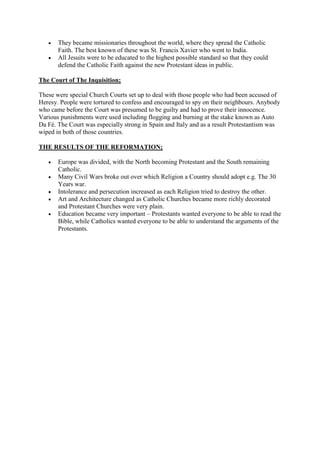 History Notes The Reformation and Counter Reformation | PDF