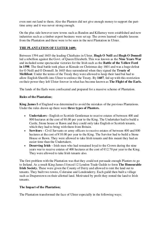 History Notes - The Plantations