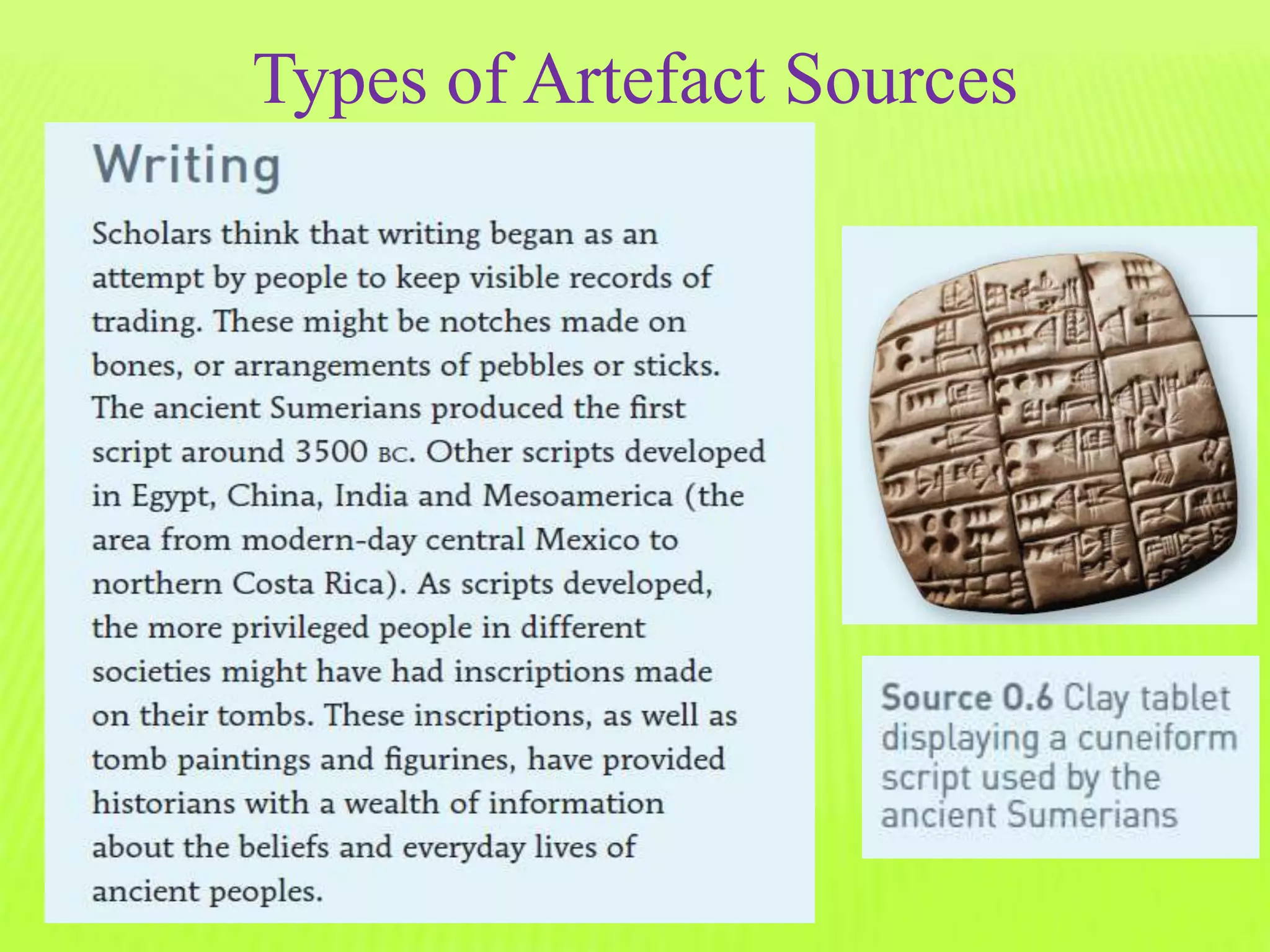 History sources archaeology primary & secondary sources | PPTX