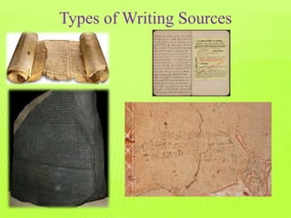 History sources archaeology primary & secondary sources | PPTX