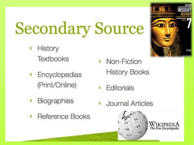 History sources archaeology primary & secondary sources | PPT