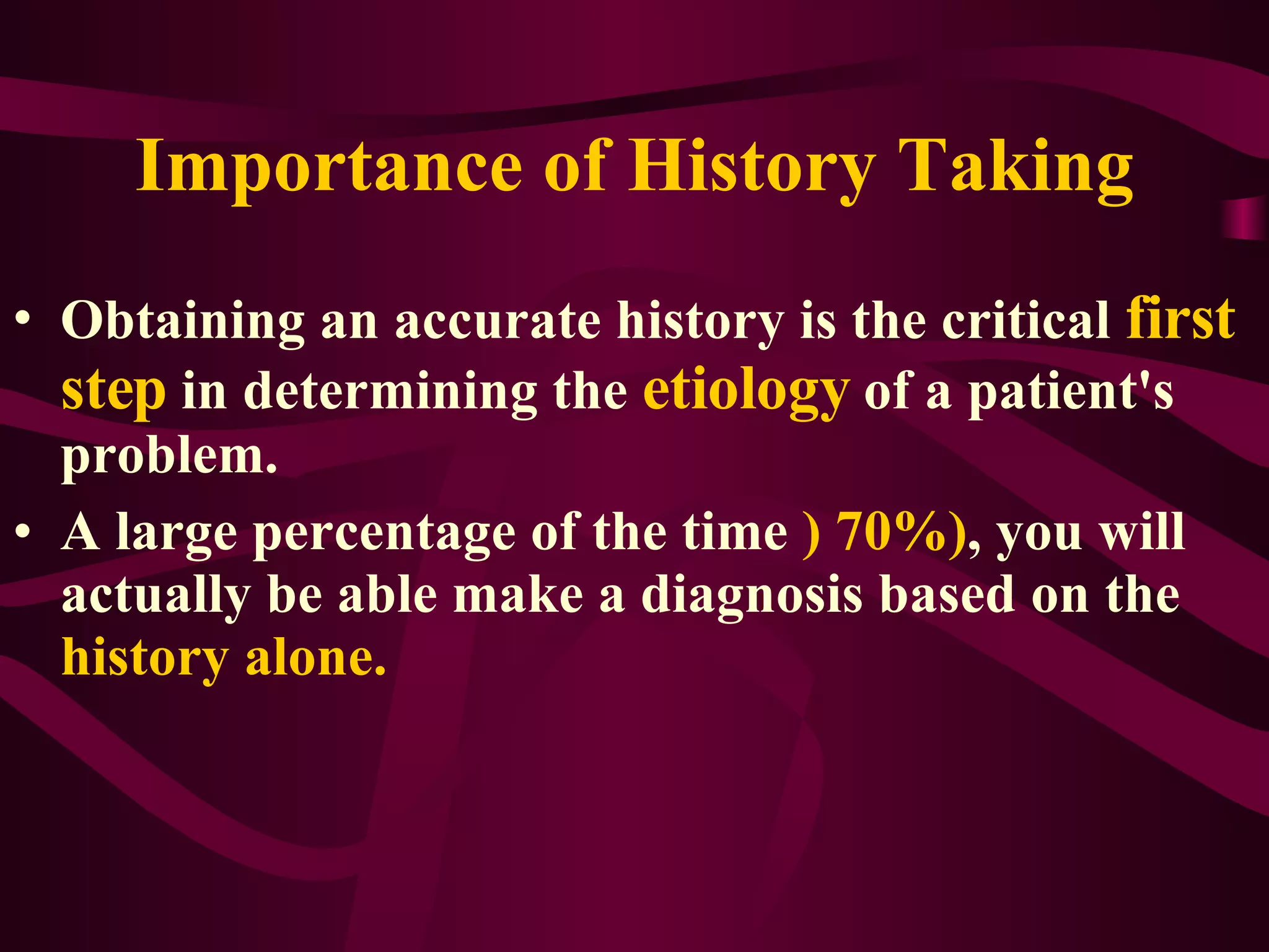 History Taking. | PPT