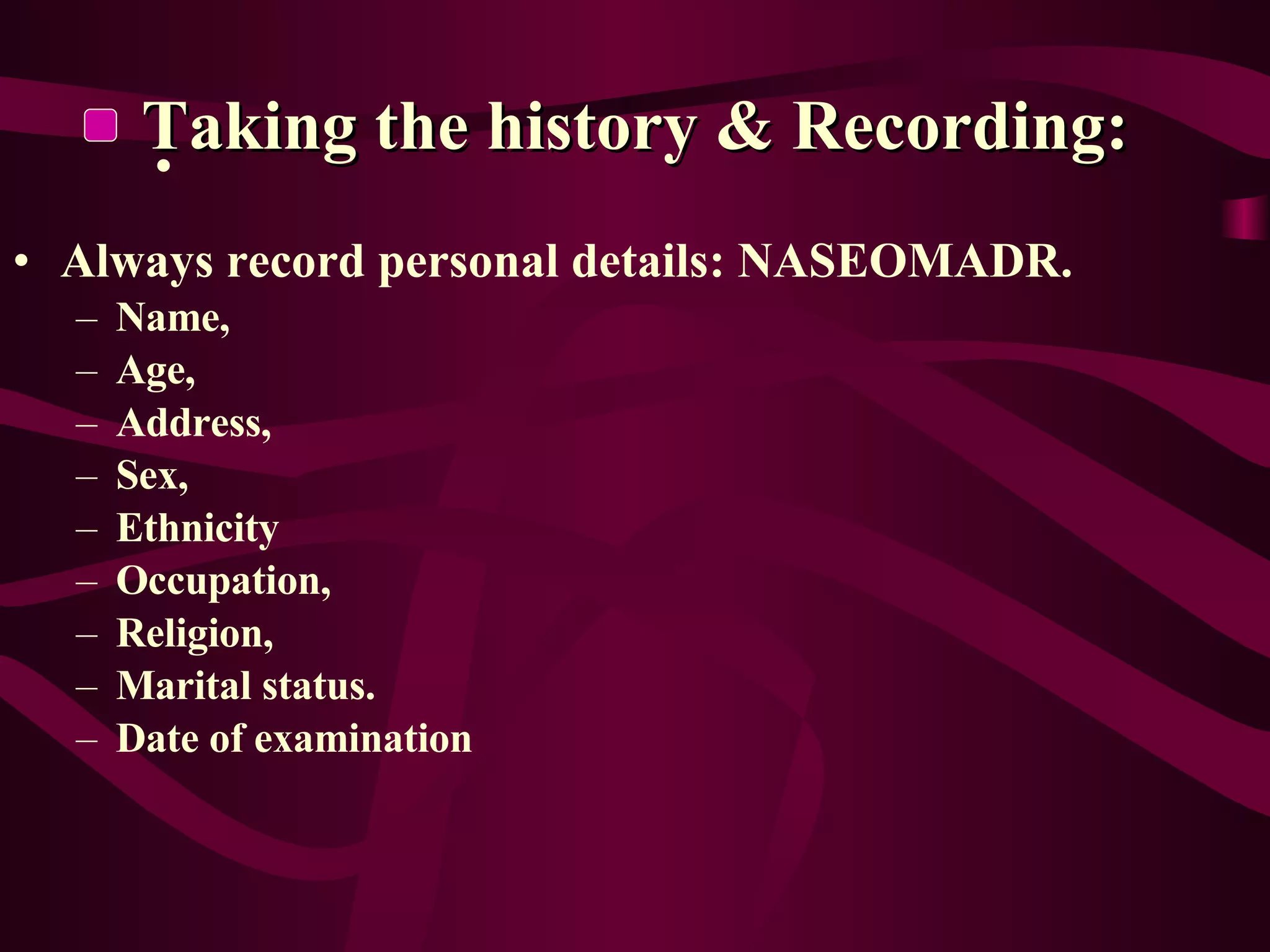 History Taking. | PPT
