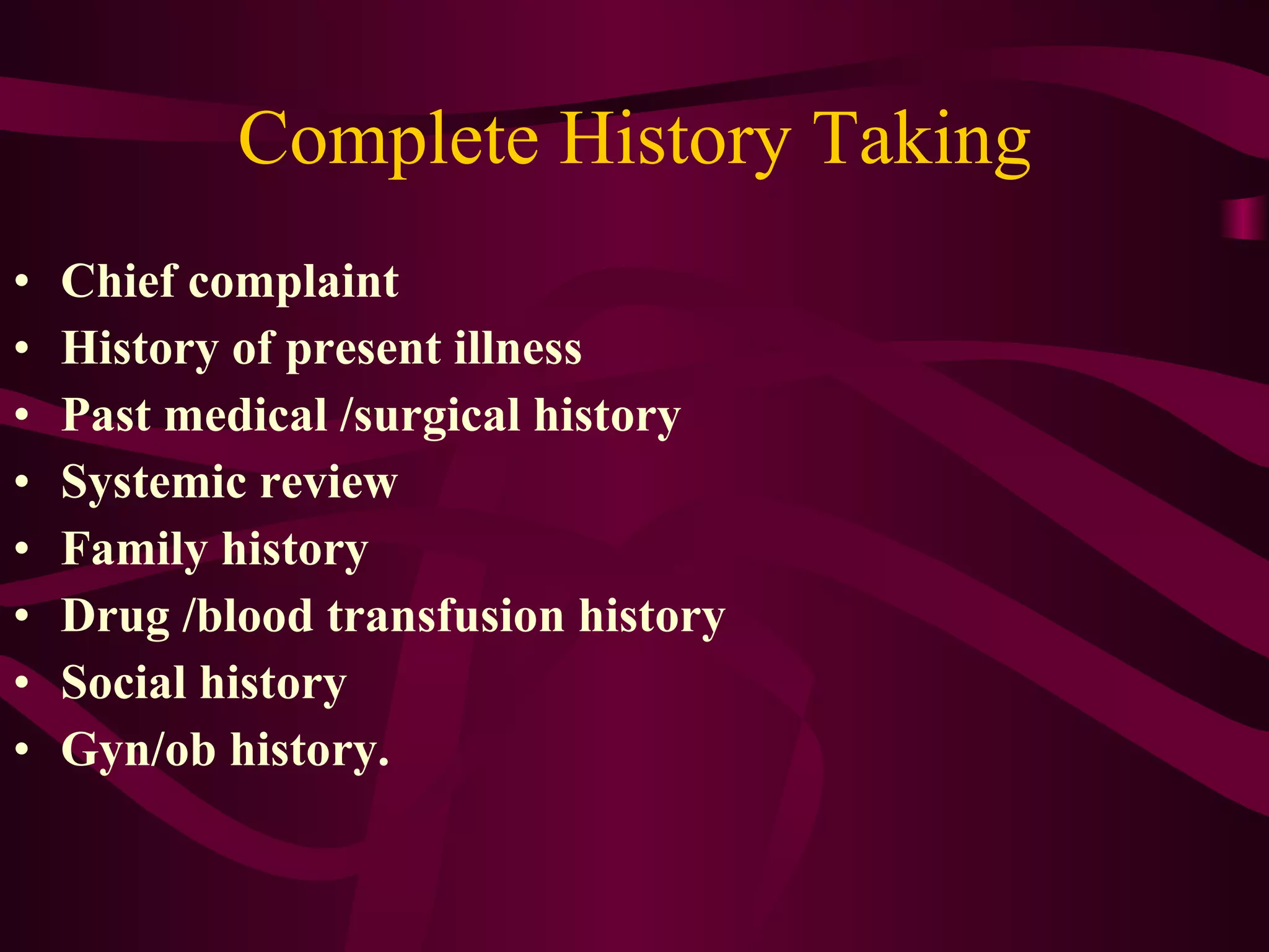 History Taking. | PPT