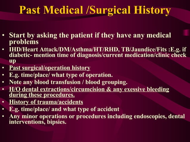 History Taking. | PPT | Infectious Diseases | Diseases and Conditions