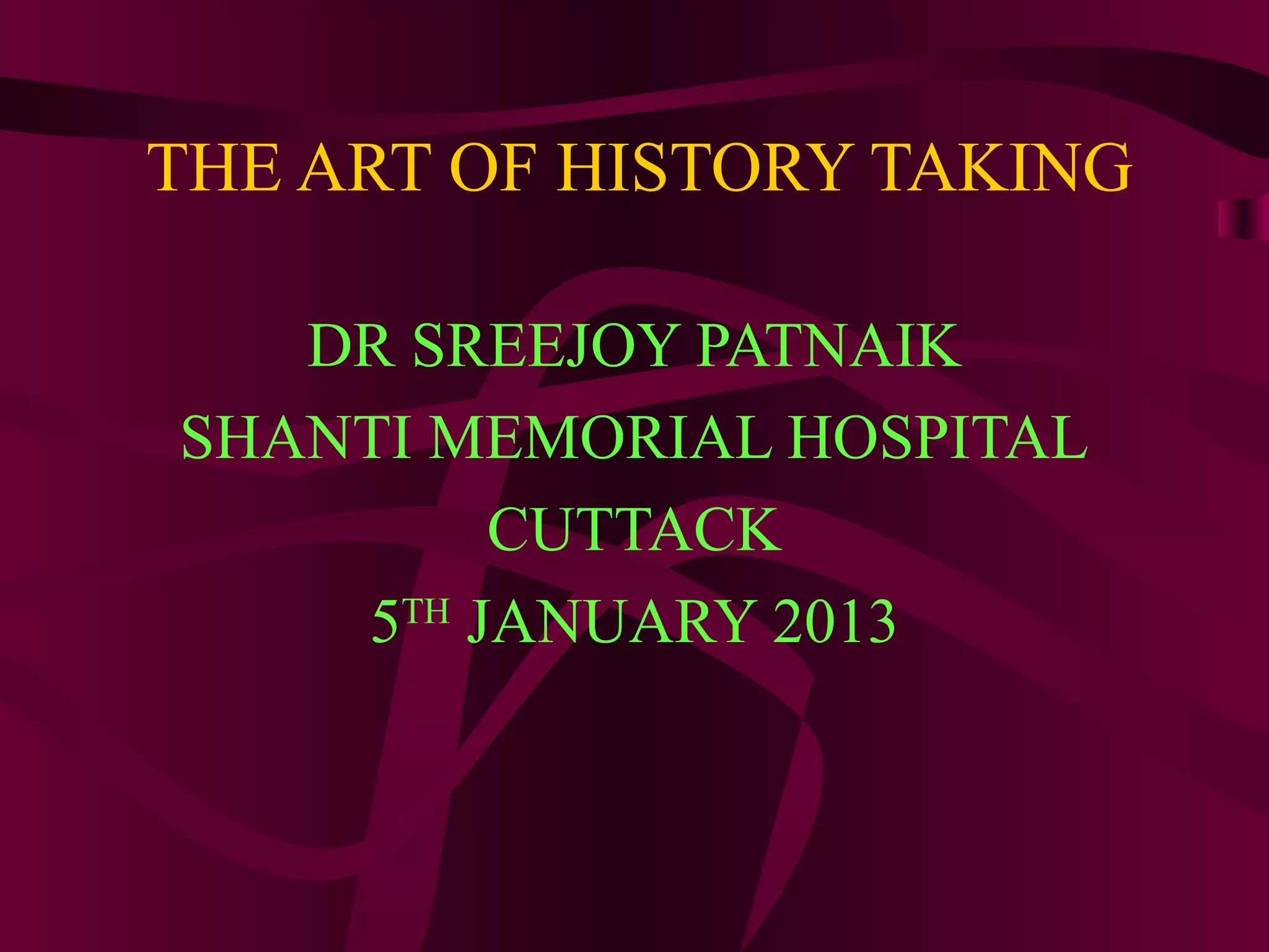 History taking- | PPT