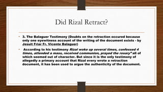 HISTORY 101 rizal Did Rizal Retract.pptx