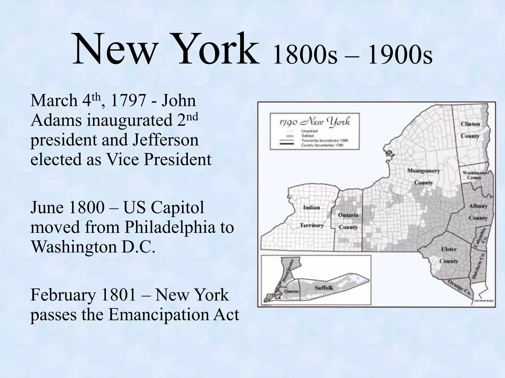 History 141 New York Timeline 1800s – 1900s | PPTX