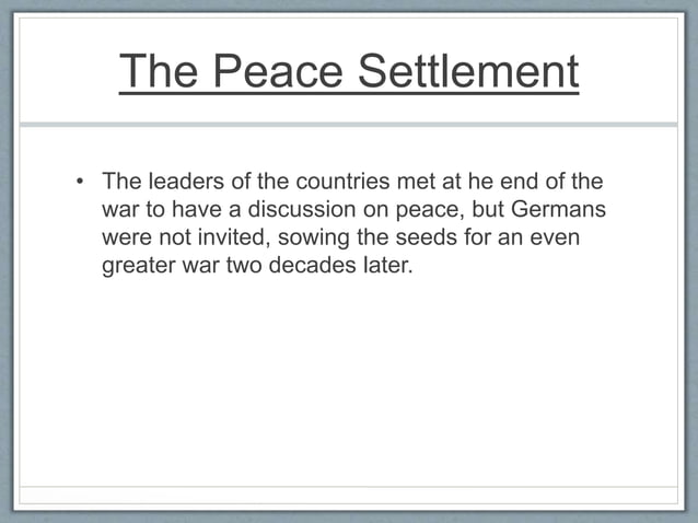 Causes of ww1 and peace settlement | PPT