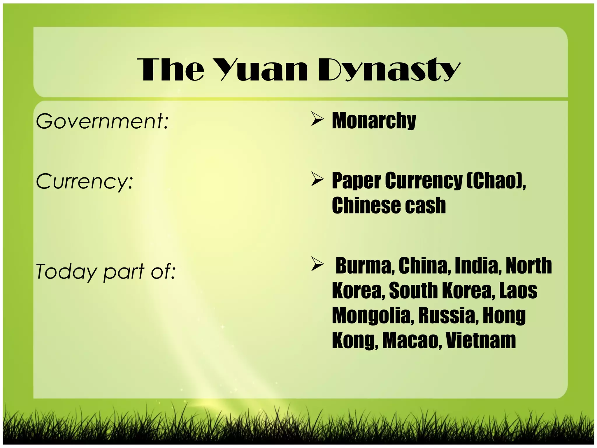 Yuan Dynasty: China's History | PPT