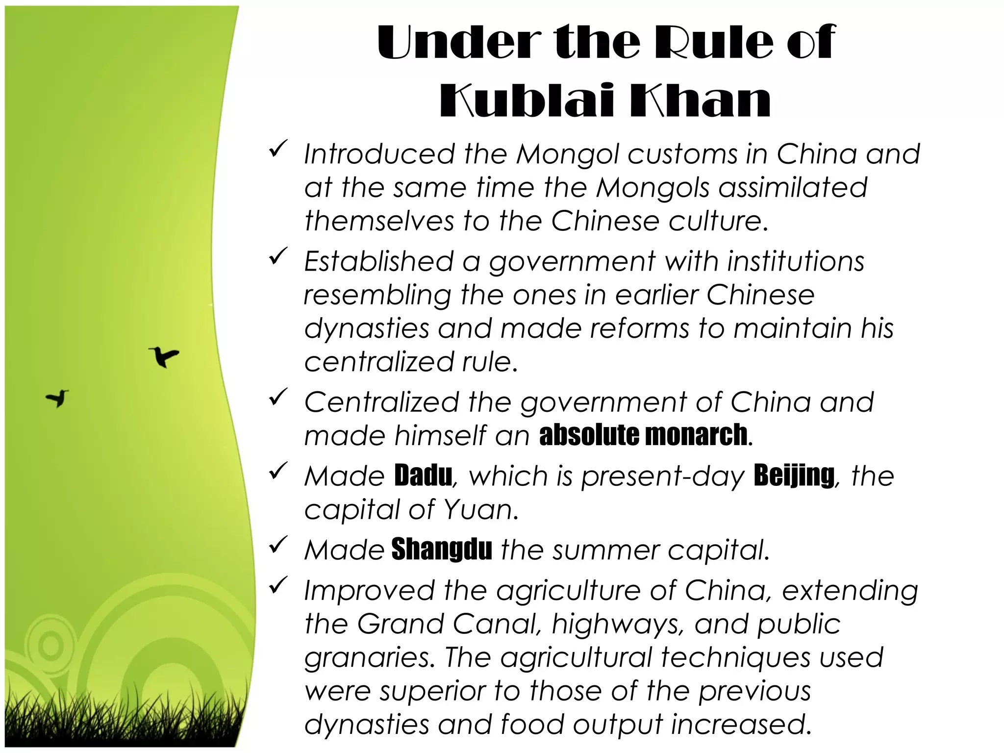 Yuan Dynasty: China's History | PPT