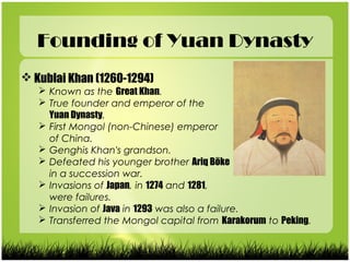Yuan Dynasty: China's History | PPT
