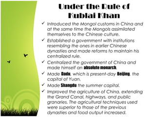 Yuan Dynasty: China's History | PPT