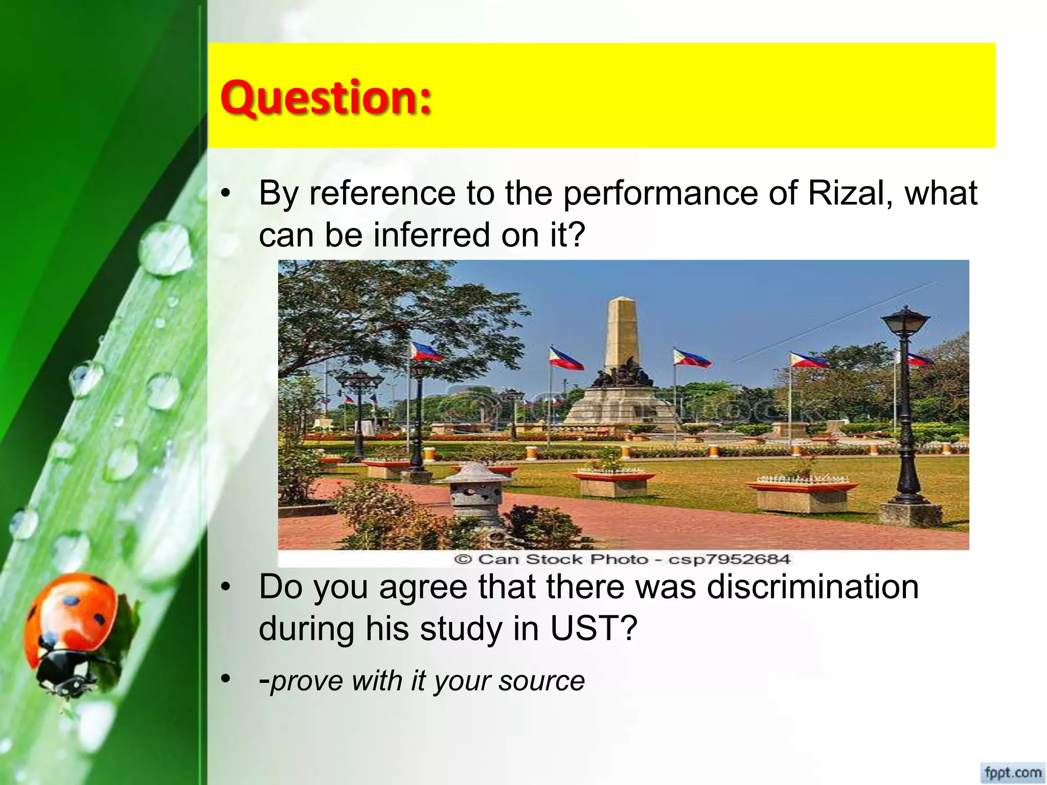 Rizal: Education in the University of Santo Tomas | PPTX