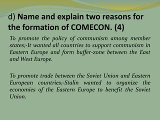 History 9 Q and A reveision Regional and National Co-operation. (EEC ...