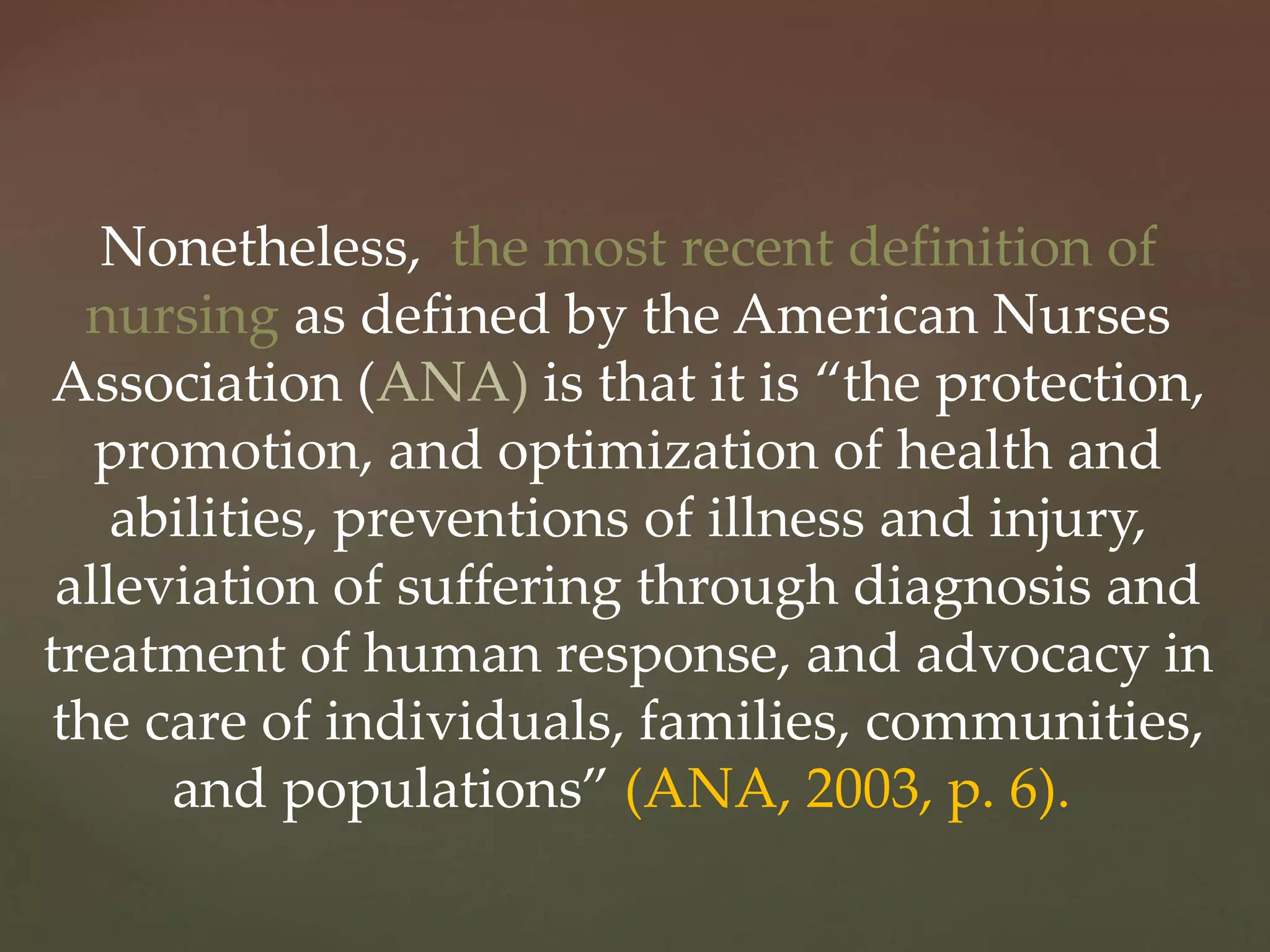 History and definition of nursing | PPTX
