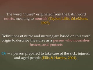 History and definition of nursing | PPTX