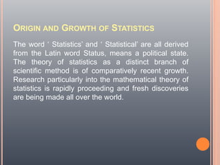 History and definition of statistics | PPTX