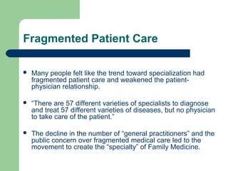 History and definitions of family medicine | PPT