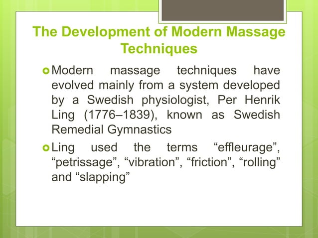 History and development of massage | PPTX | Holistic Health ...