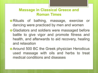 History and development of massage | PPTX