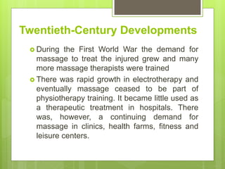 History and development of massage | PPT