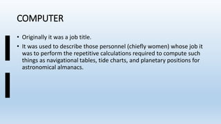 History and development of computers | PPT